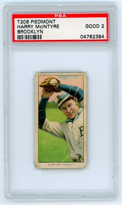 1909-11 T206 Piedmont Harry McIntyre Brooklyn Dodgers PSA 2 Good | eBay