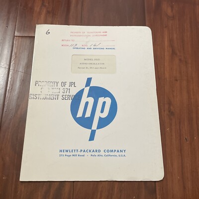 Manuals & Books - Oscillator Operating And Service Manual