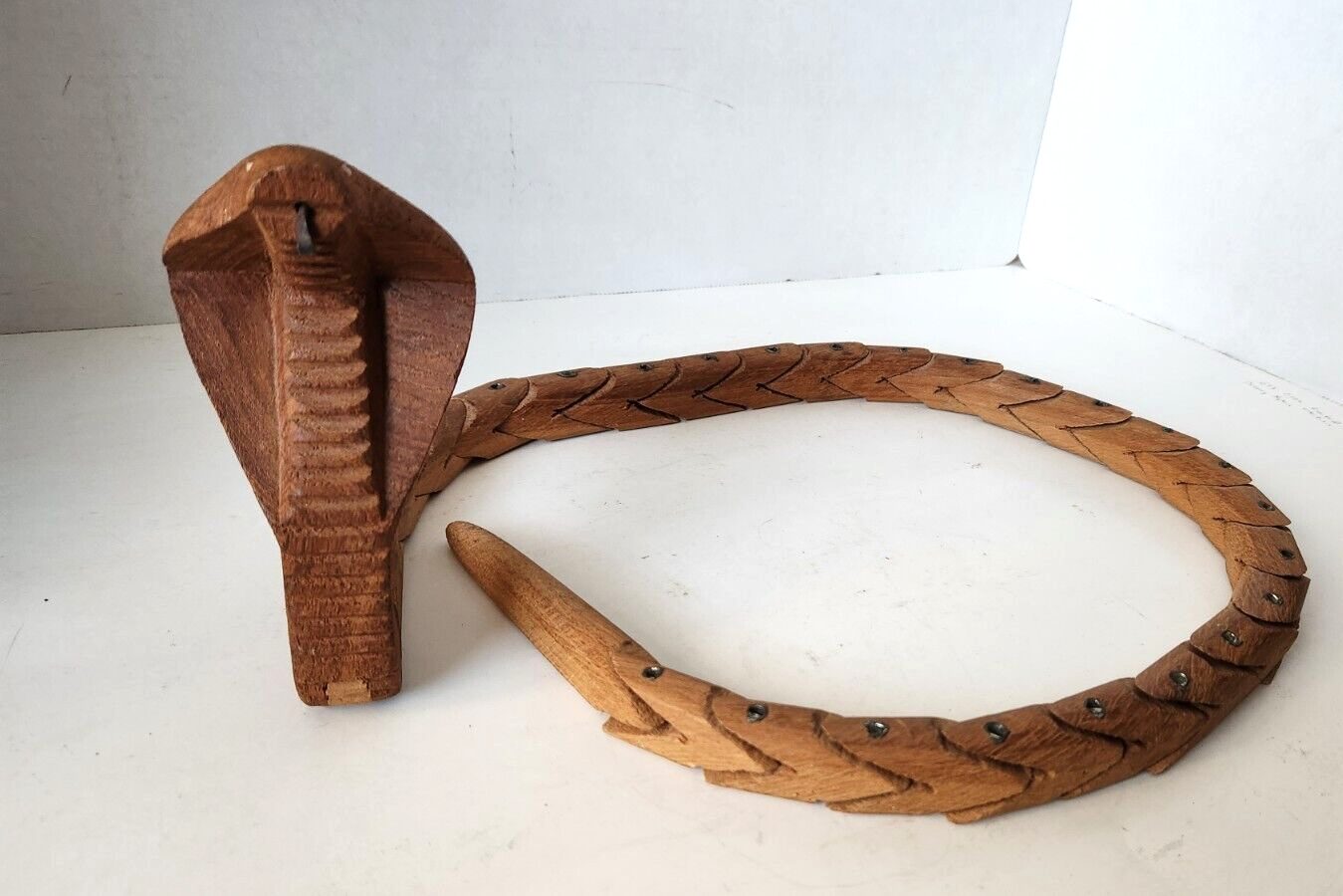Hand Made Folk Art Wooden Articulated Snake Cobra 36 " Long | eBay