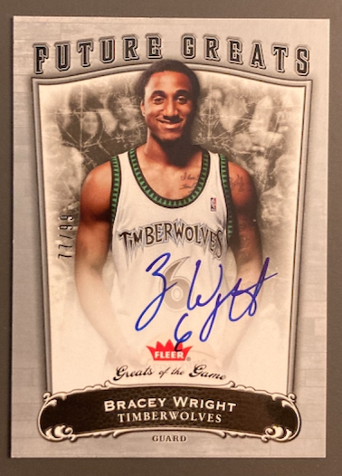 BRACEY WRIGHT 2005-06 FLEER GREATS OF THE GAME ROOKIE AUTO 77/99 | eBay