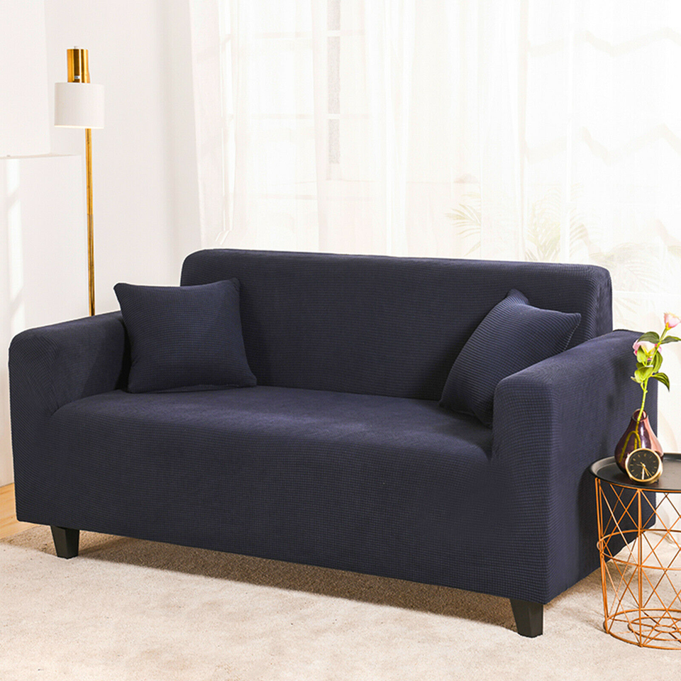 4 Seater Solid Color Sofa Covers Living Room Elastic Cover Furniture ...
