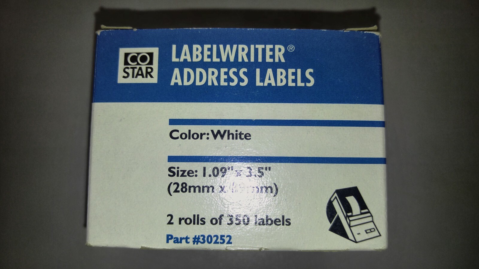 LabelWriter Address Labels 30252 CoStar, OEM, White, Qty 2 rolls of 350 ...