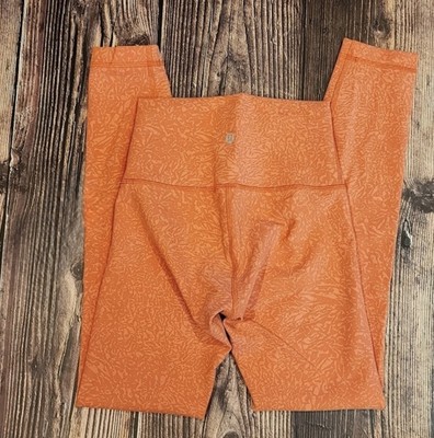 Lululemon Orange Pattern Leggings Size 2 | eBay