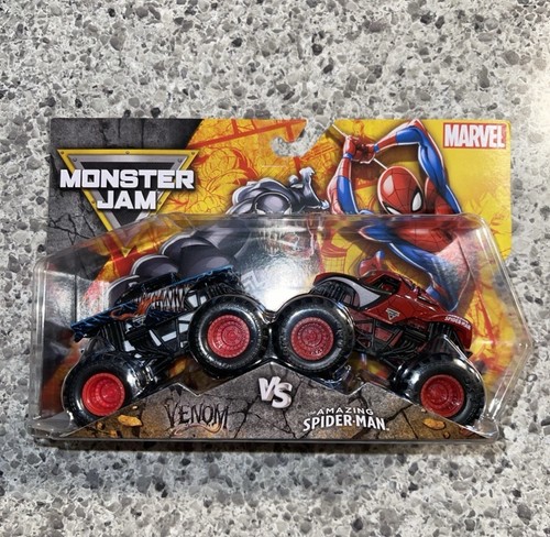 Monster Jam Marvel Venom Versus The Spider-Man Monster Truck 2 Pack ...