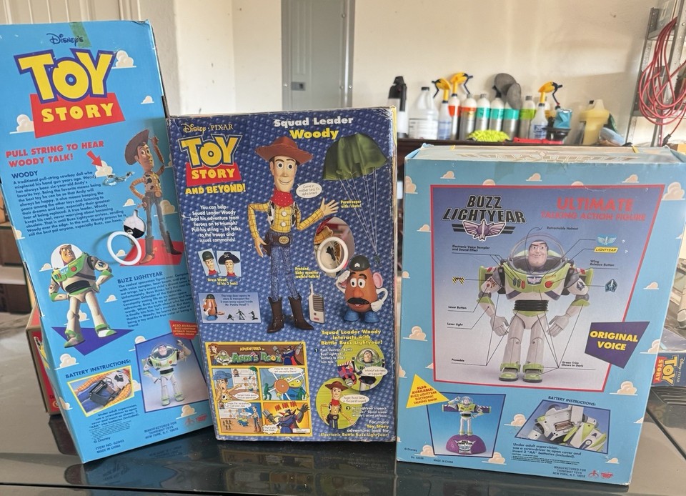 Toy Story Figure Squad Leader and Original Woody, and Original Buzz ...
