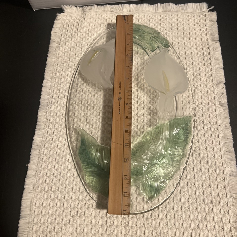Luminarc Arum Calla Lily Oval Glass Serving Platter w Original Box | eBay