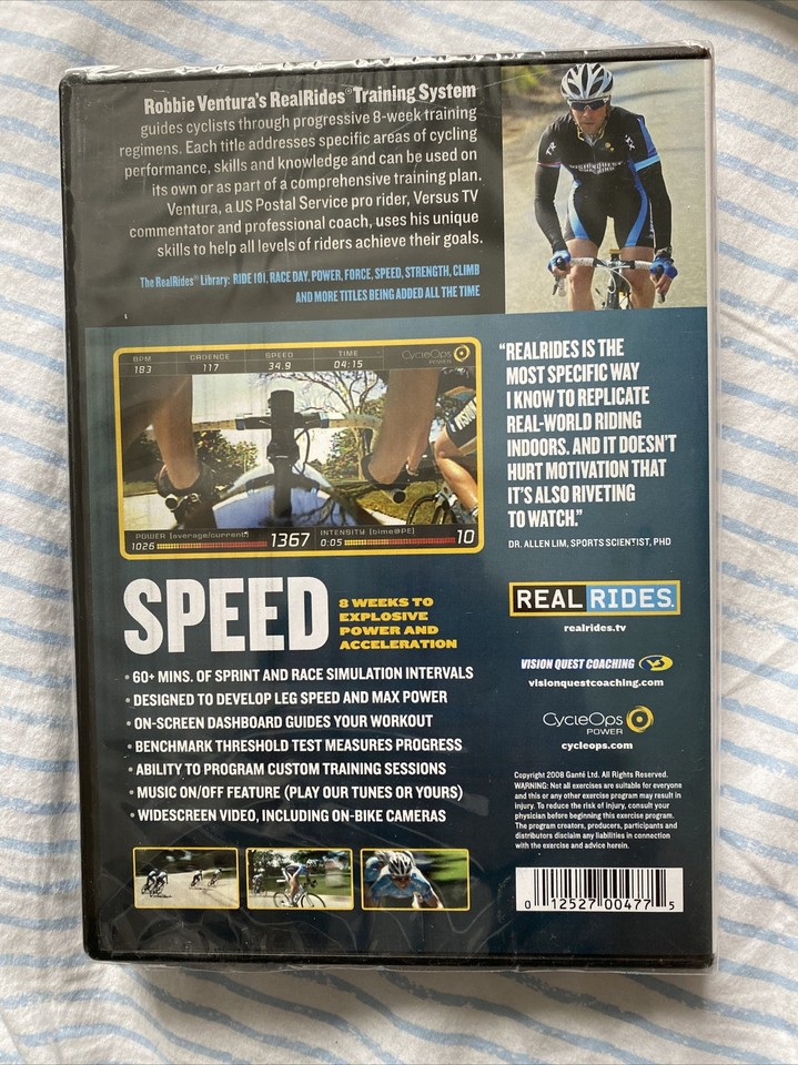 NEW REALRIDES CycleOps Speed Indoor Trainer DVD ROBBIE VENTURA CYCLE ...