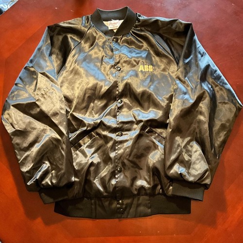 VTG Mens Streetwear Cardinal Retro Bomber "ABB" Embroidered Jacket ...