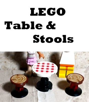 LEGO Table & Chairs Red white Checkered Plaid Tablecloth Sticker ...
