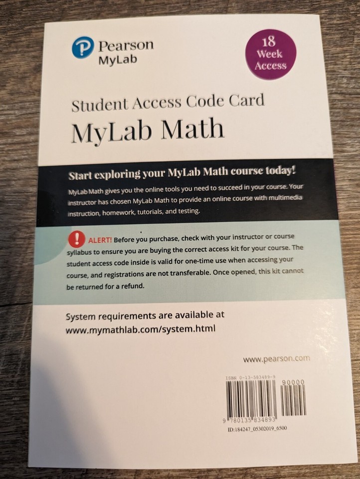 Pearson MyLab Statistics Business Analytics 18 Week Access Card (w ...