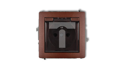 DECO Spritzwassergeschützte Steckdose mit/ohne (Rauchklappe) braun ...
