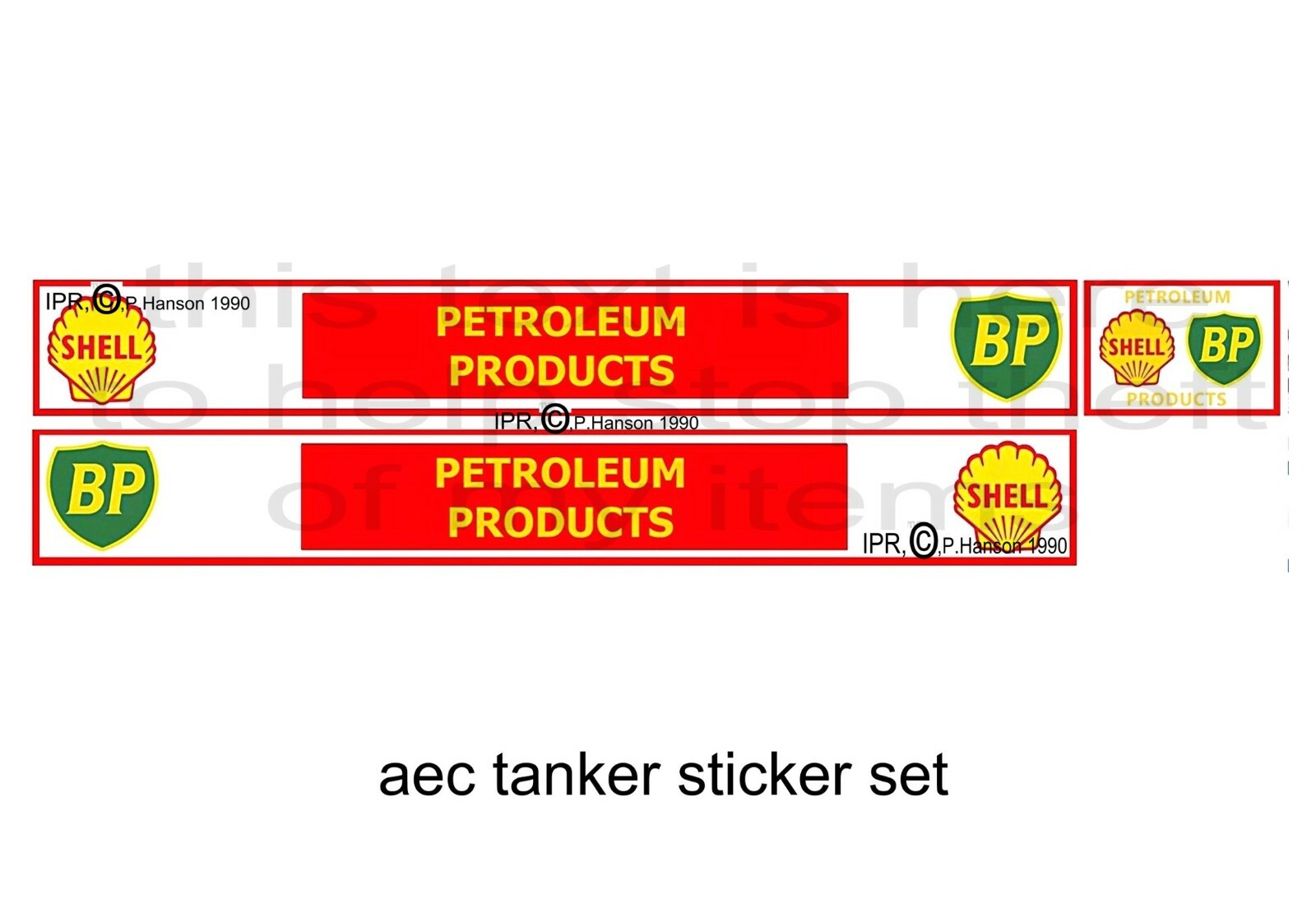 DINKY AEC TANKER STICKER SET SHELL BP | eBay