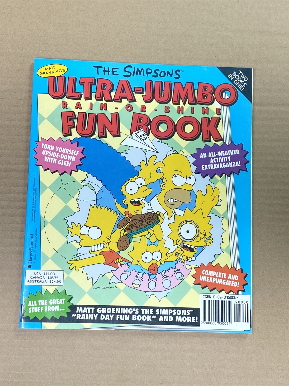 Simpsons Ultra-Jumbo Rain-Or-Shine Fun Book by Matt Groening (1993 ...