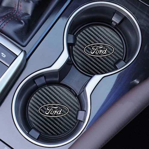 2Pcs Carbon Fiber Texture Car Water Coaster Cup Holder Cup Pad Mat for ...