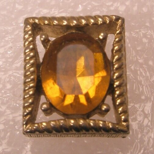 9/16" Orange Amber Rhinestone Vintage SWANK Tie Tack Lapel Pin r128 | eBay