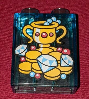 Lego Duplo BLUE TRANSLUCENT JEWELS TREASURE GOLD DIAMONDS BLOCK ...