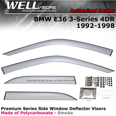 WELLvisors For BMW 3-Series Sedan 92-98 E36 Side Window Visors Premium ...