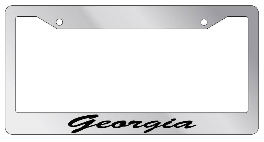 Chrome License Plate Frame CURSIVE Georgia Auto Accessory 1310 | eBay