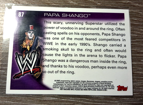 Papa Shango Signed 2010 Topps WWE Card #87 The Godfather Kama Mustafa ...