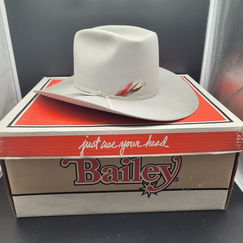 Bailey Western Cowboy Light Gray Beaver Hat 5X fur Felt Size 7 1/4 | eBay