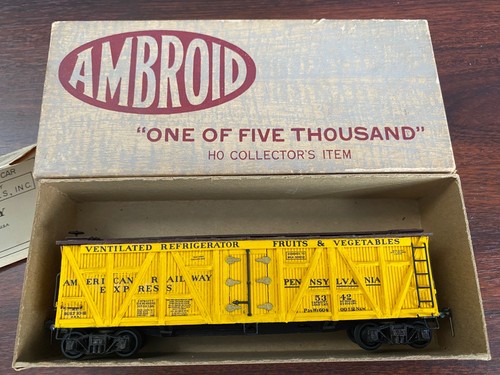 Ambroid PRR Outside Braced Refridgerator Car American Railway Express ...