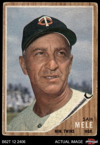 1962 Topps #482 Sam Mele Twins MANAGER 1 - POOR | eBay