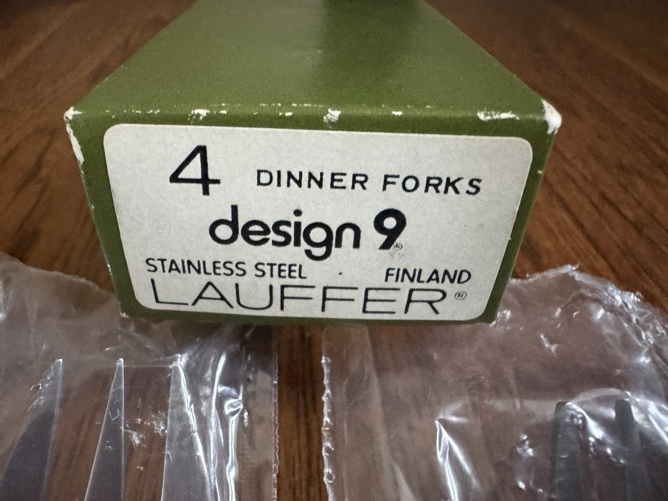 Lauffer DESIGN 9 DINNER FORKS Stainless Flatware Finland Set of 6 ~ New ...