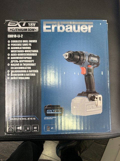 Erbauer EXT 18v Brushless Drill Driver 4.0ah Battery Edd18-li-2 for ...