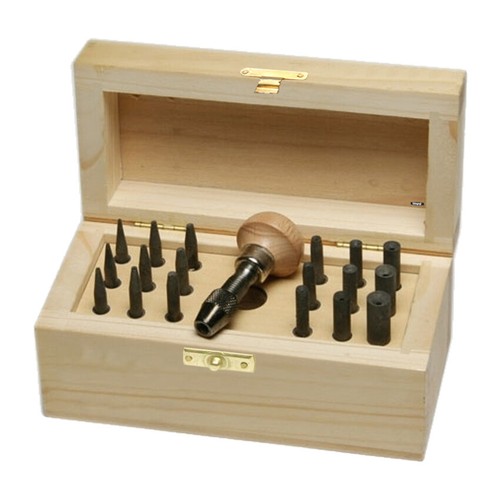 Bezel Setting Tools Punch Set with 18 punches in Wood Box sizes 0.75mm ...