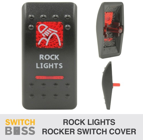 Rocker Switch Cover Only ROCK LIGHTS suit Red LED Caravan Marine Boat ...