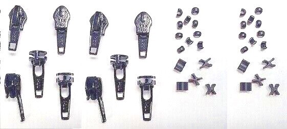 Genuine YKK No 5 Coil Zipper Auto Lock Slider with top and bottom stops ...