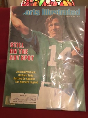 RICHARD TODD SIGNED 1983 SPORTS ILLUSTRATED/ ALABAMA, NEW YORK JETS QB ...