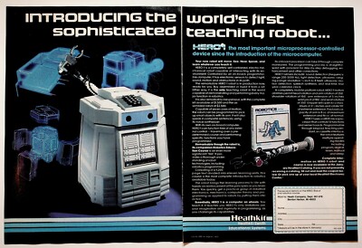 1983 Heathkit Zenith Hero 1 Robot Vintage Computer Technology 2-Page Ad ...