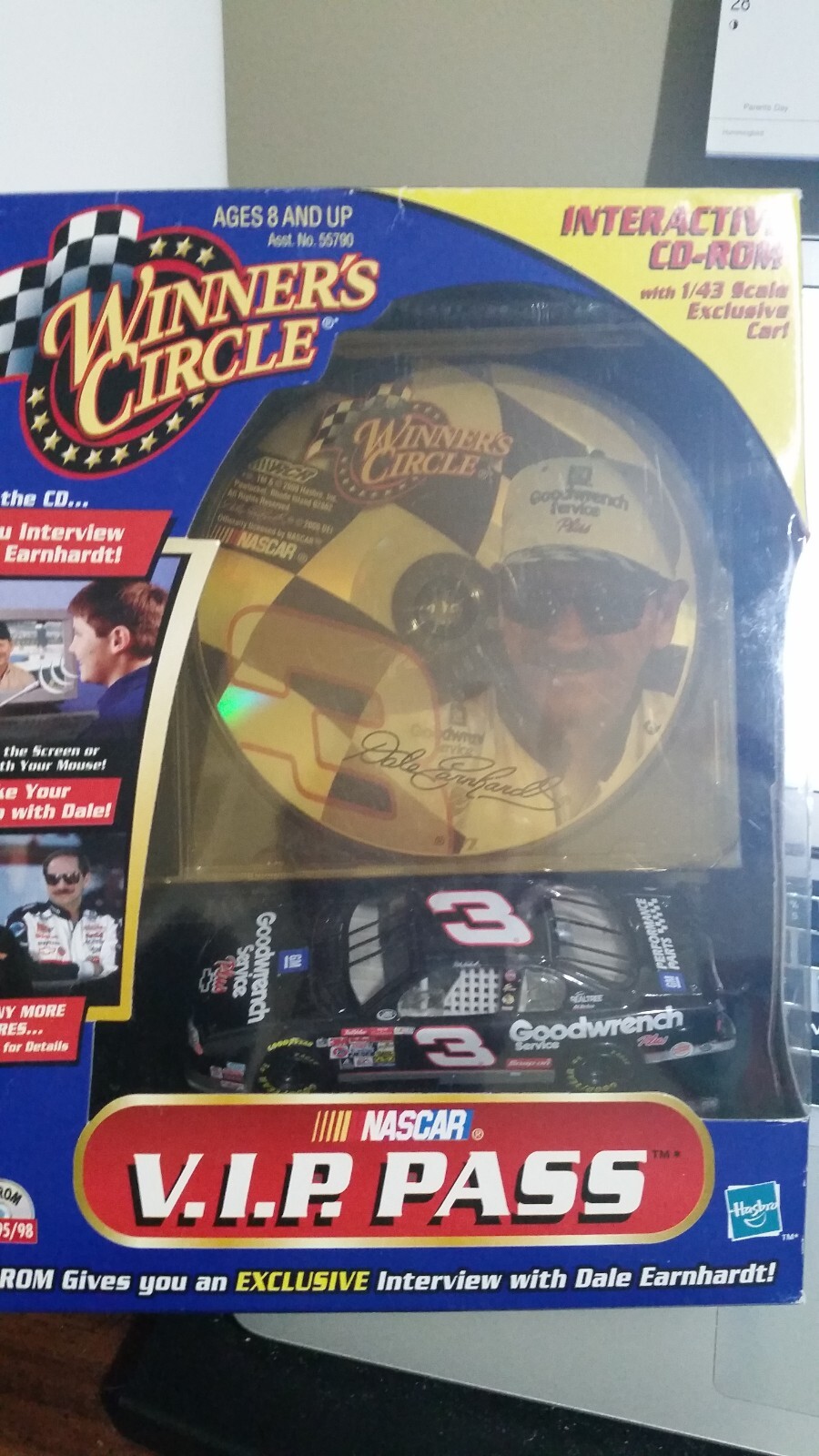 Dale Earnhardt #3 Nascar Winners Circle VIP Pass CD-ROM & 1/43 Scale ...