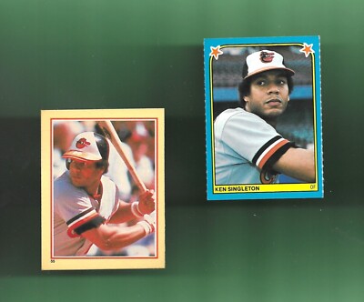 BOTH! KEN SINGLETON-BALTIMORE ORIOLES! 1983-84 Fleer Mini STICKERS # 55 ...