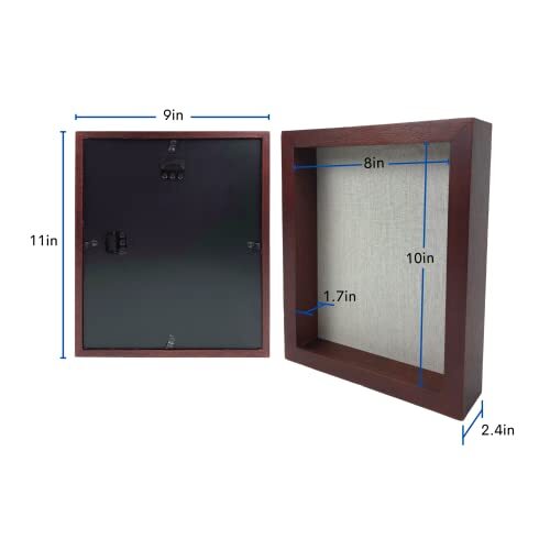 8"x10" Solid Wood Display Shadow Box Frame - Memory Box for 8x10 ...