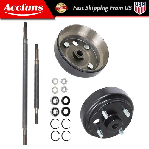 24 Spline Rear Axle and Brake Hub Drum Assembly Kit For EZGO 1982-Up ...