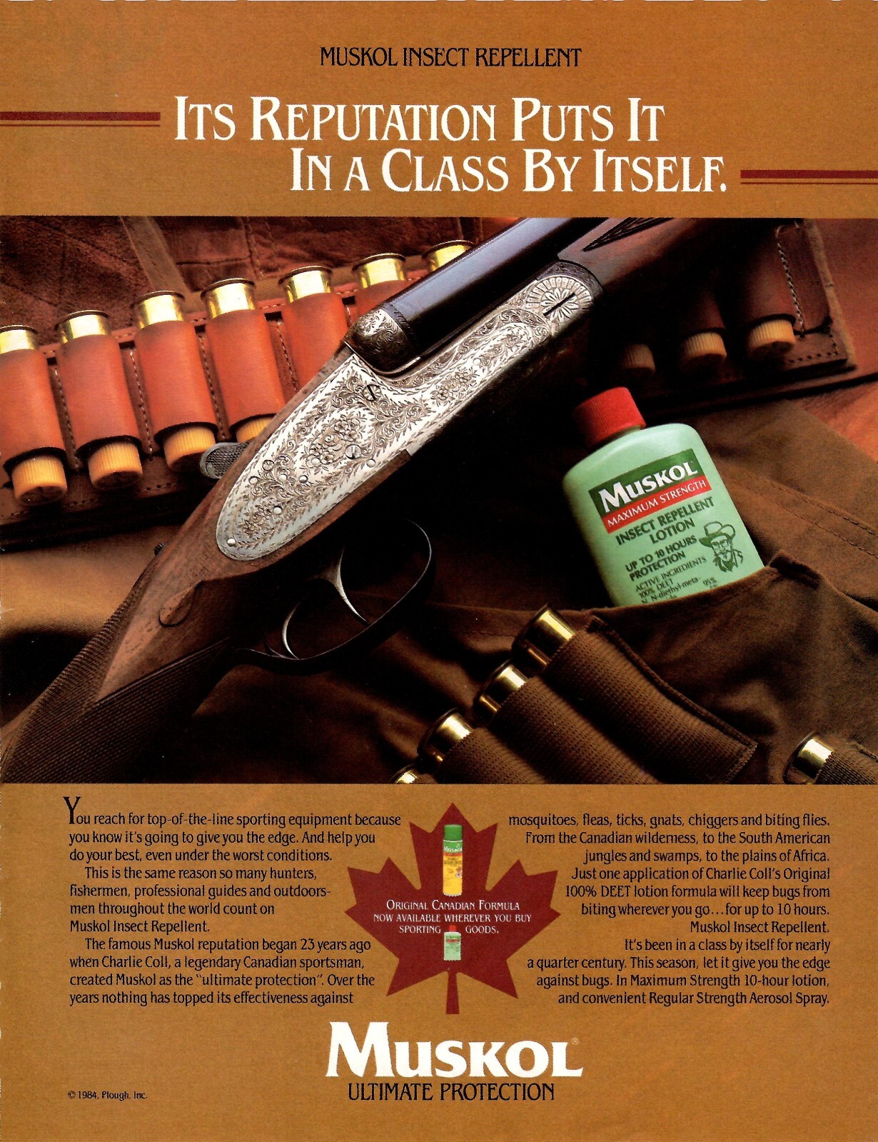 VINTAGE 1984 MUSKOL INSECT REPELLENT SHOTGUN HUNTING PRINT AD | eBay