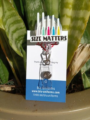 Size Matters Resin Badge Reel 360 Alligator Clip | eBay