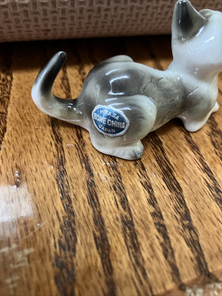 Vintage Bone China Mini Cat Figurine Made In Japan | eBay