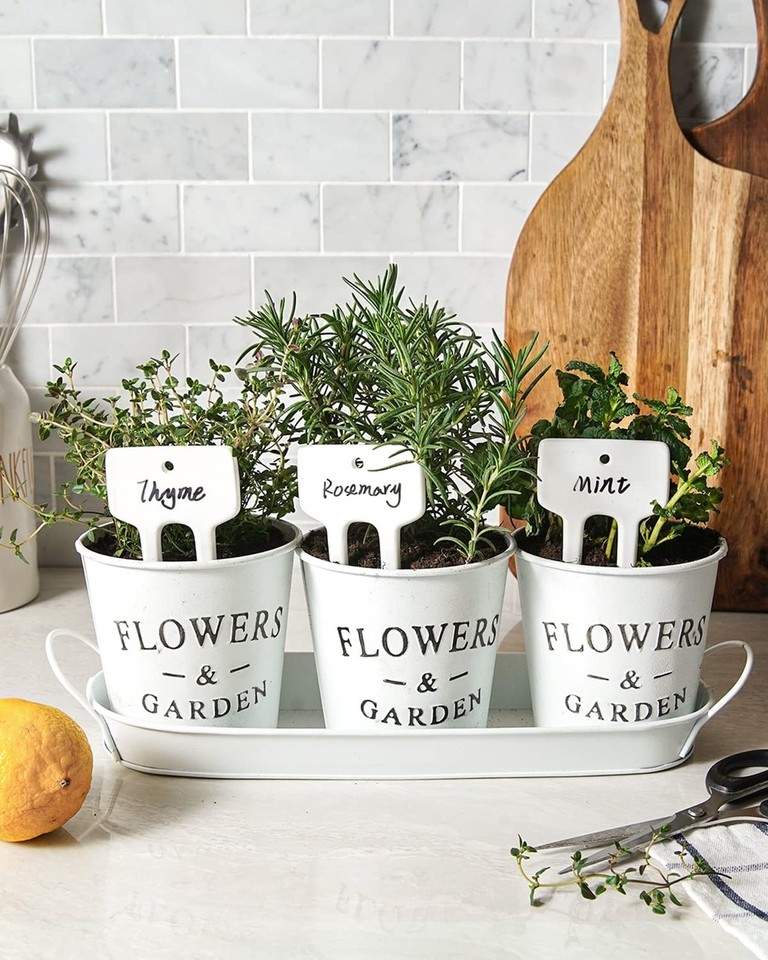 Plant Labels, Ceramic Garden Markers, Herbs Succulent Name Tags ...