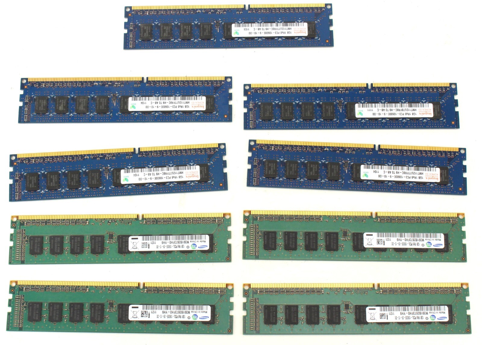 Lot of 9x Samsung/SK Hynix 1 GB DDR3-1333 RAM Sticks; 519424 | eBay