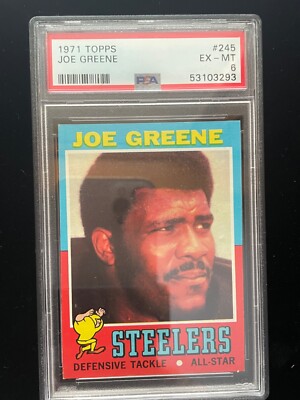 1971 Topps #245 Joe Greene Rookie RC PSA 6 Pittsburgh Steelers Football ...