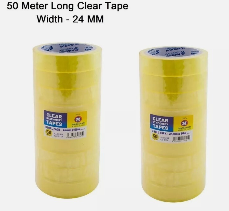 24mmX50m ORIGINAL MARKSMAN CLEAR PACKING TAPE CELLOTAPE SELLOTAPE 24MM ...