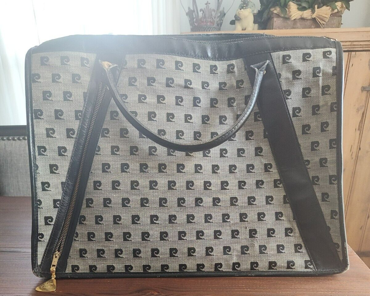 Vtg Pierre Cardin Monogram Signature Logo Carry On Ov… - Gem