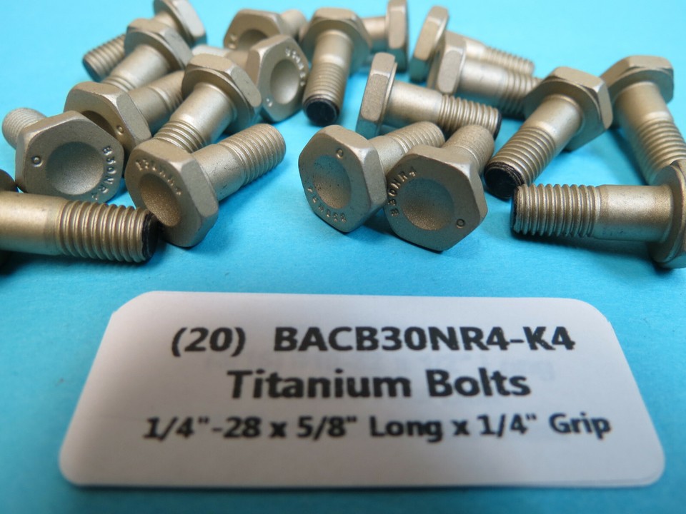 1/4"-28 x .625 Long Titanium Aircraft (20) Bolts Boeing Aerospace ...