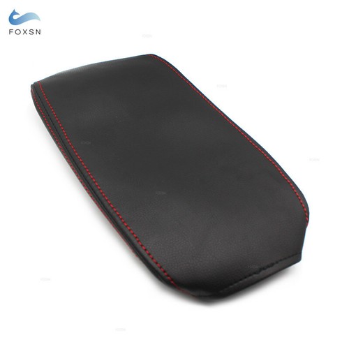 Black+red Center Console Armrest Box Pad Leather Cover for VW Golf 6 ...