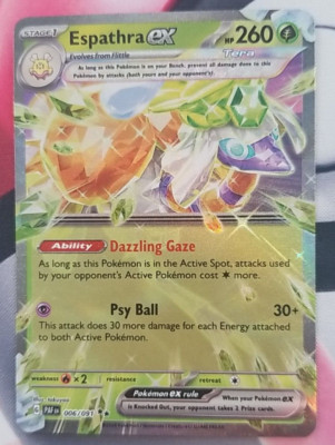 Pokemon Card Espathra ex 006/091 Paldean Fates Holo | eBay