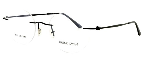 New GIORGIO ARMANI AR5147-T 3001 50mm Black Rimless Titanium Eyeglasses ...