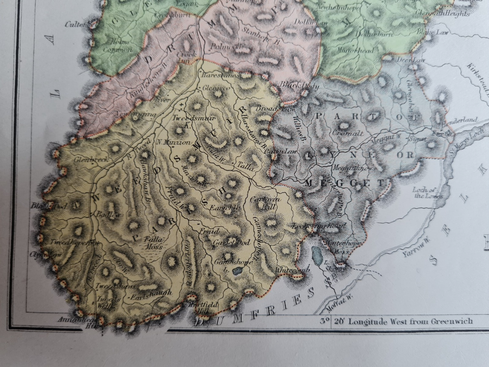 Antique (1886) map Peeblesshire - Scotland - Ordnance | eBay